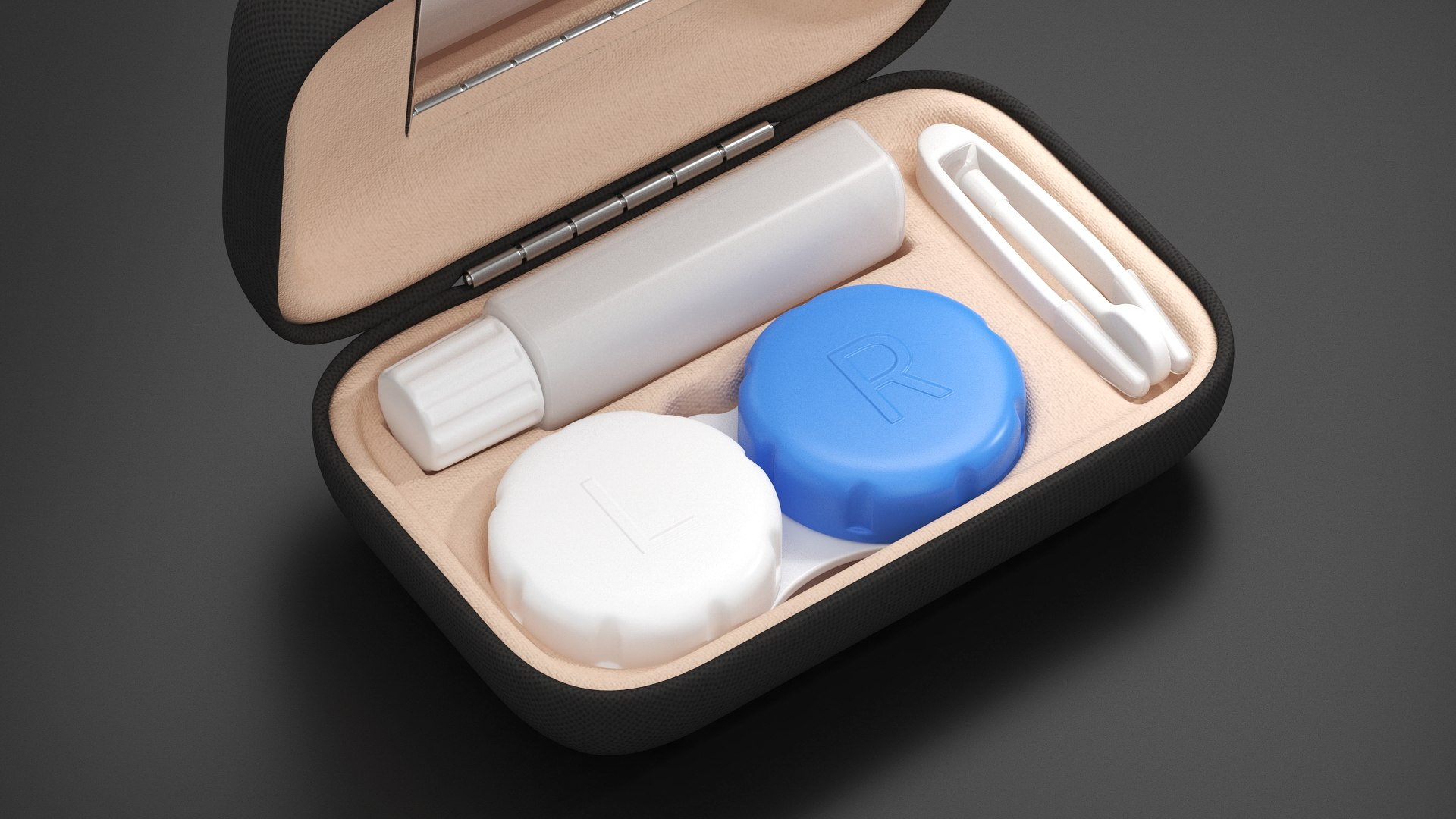 3D Travel Contact Lens Case Black - TurboSquid 2000249