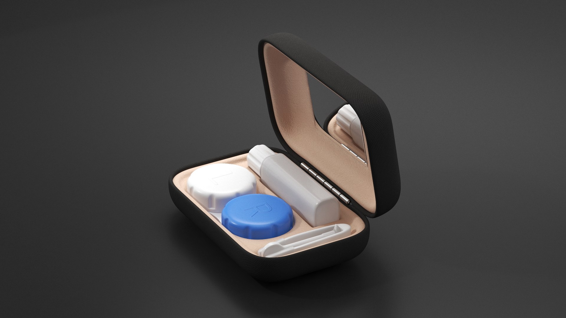 3D Travel Contact Lens Case Black - TurboSquid 2000249