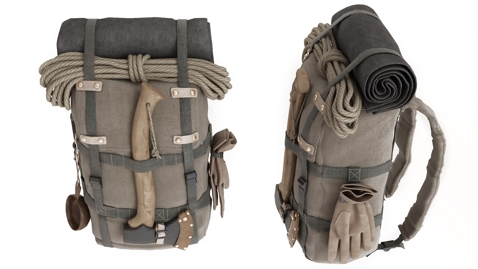 Camping Backpack Model - TurboSquid 2049086