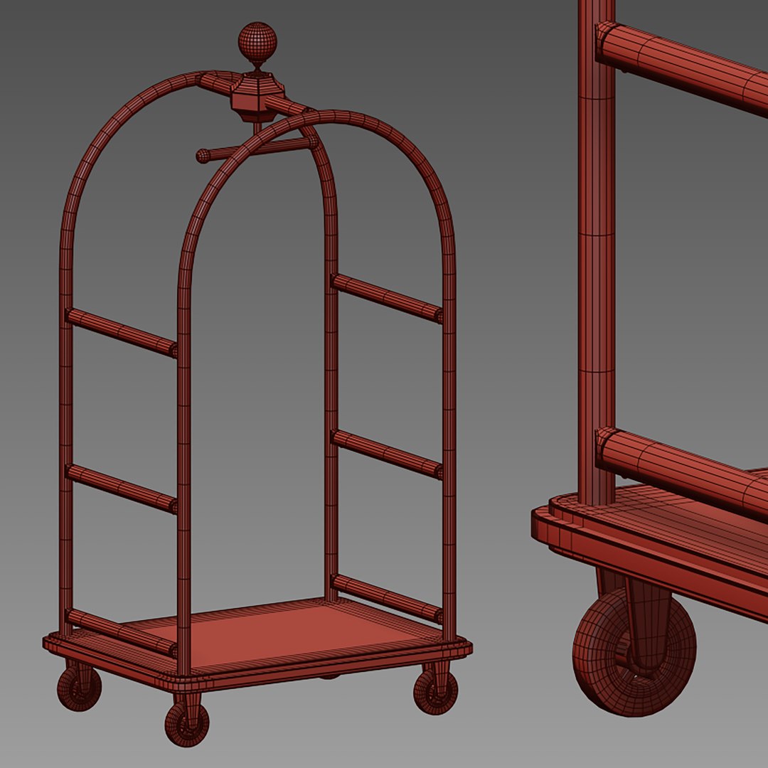 3D Hotel Trolley On Wheels Model - TurboSquid 2169651