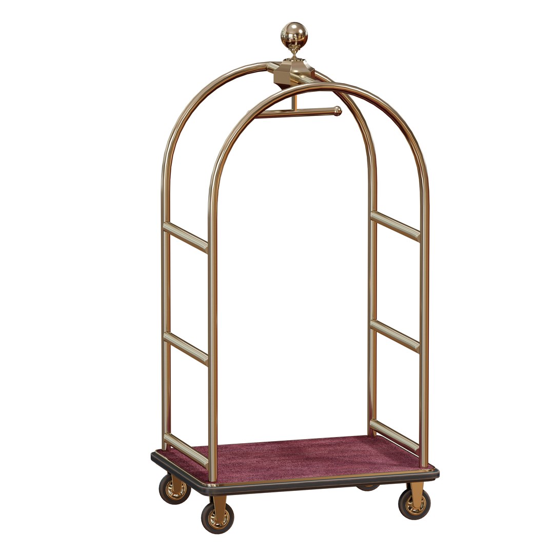3D Hotel Trolley On Wheels Model - TurboSquid 2169651