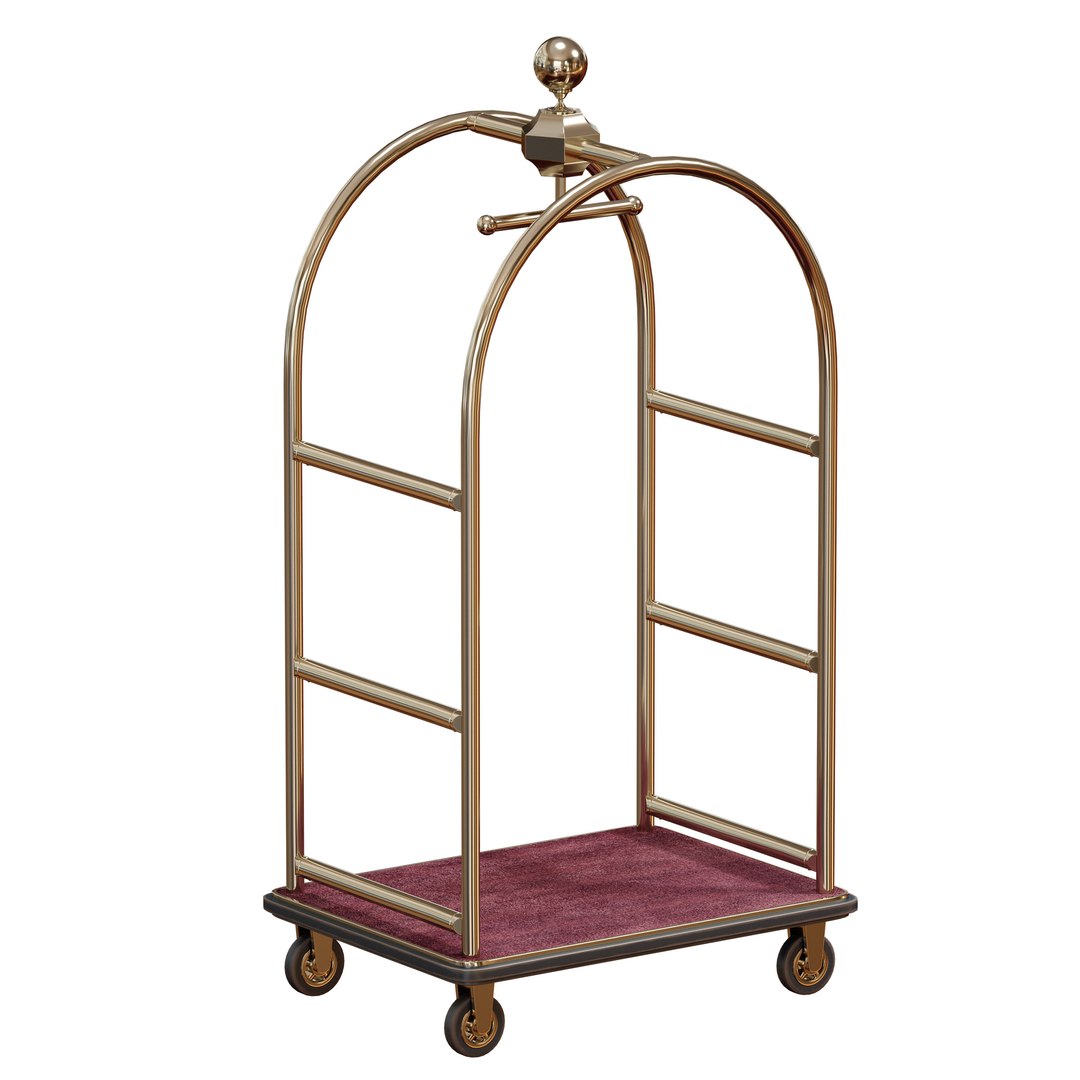 3D Hotel Trolley On Wheels Model - TurboSquid 2169651