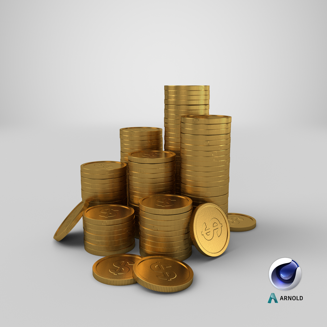 3D model gold coins - TurboSquid 1483369