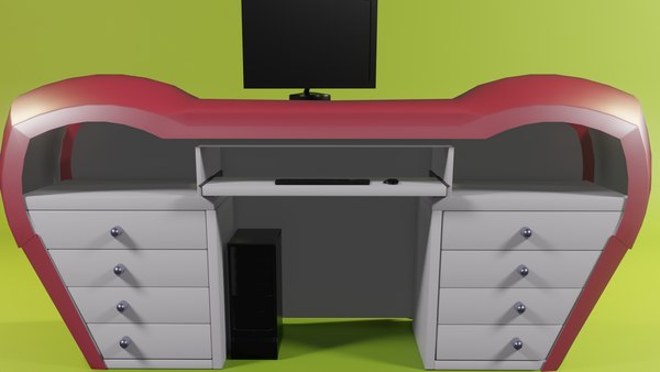 Office desk plastic II7 3D model - TurboSquid 2033980