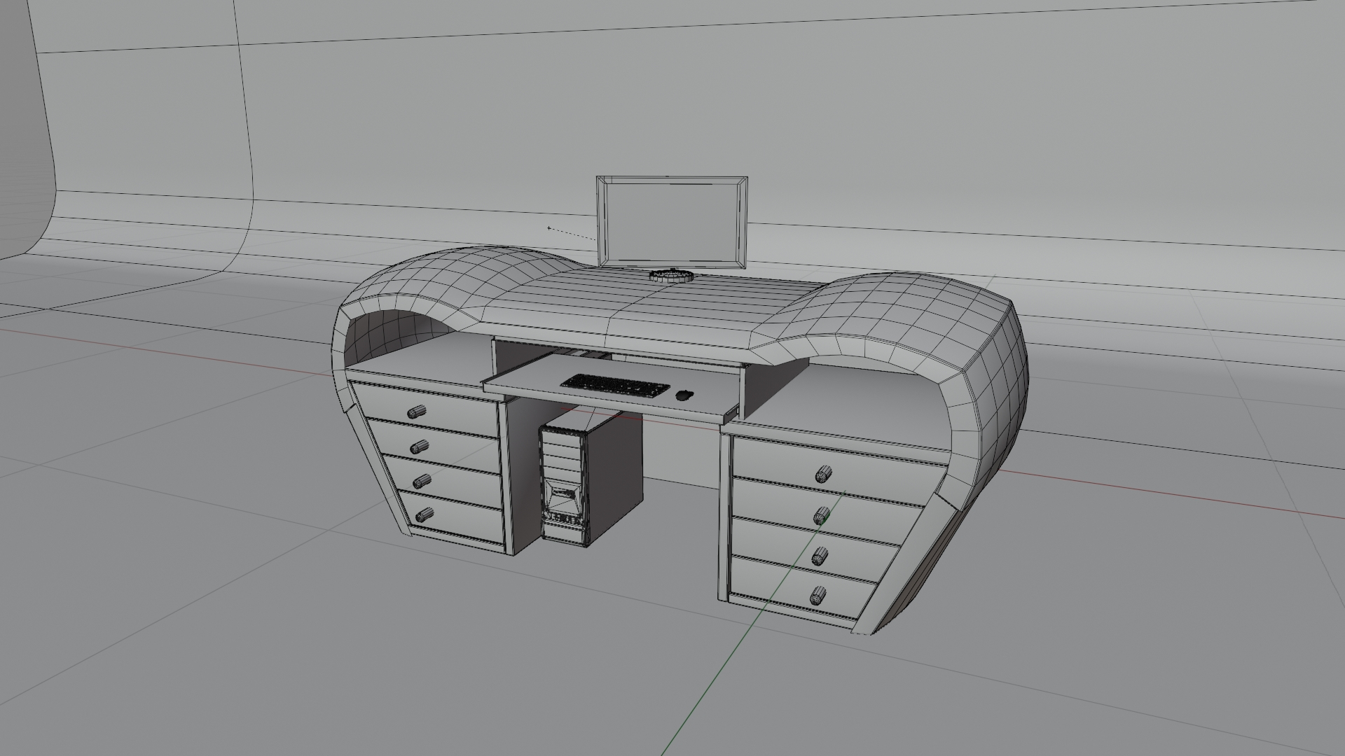 Office desk plastic II7 3D model - TurboSquid 2033980