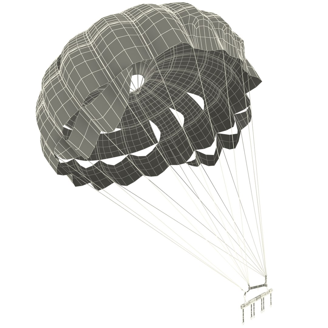 parachute modelled drop 3d 3ds
