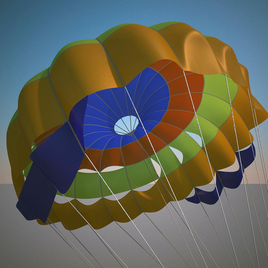 parachute modelled drop 3d 3ds