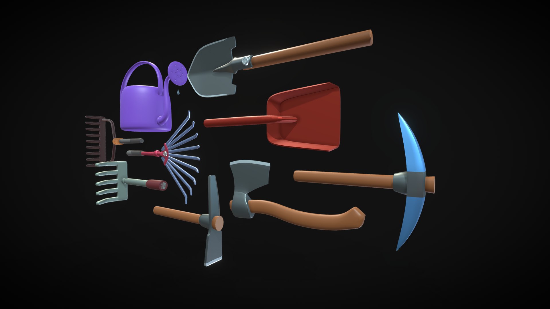 3D Gardening Tools model - TurboSquid 2136408