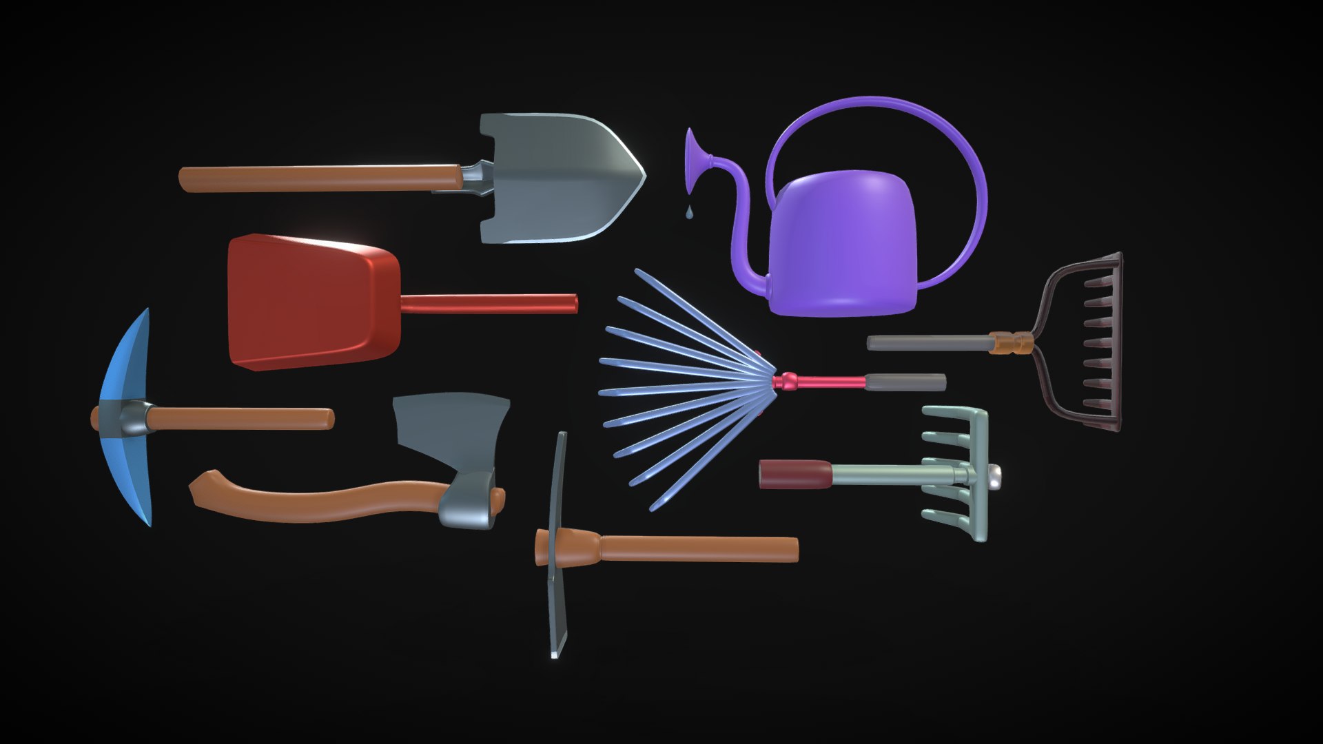 3D Gardening Tools model - TurboSquid 2136408
