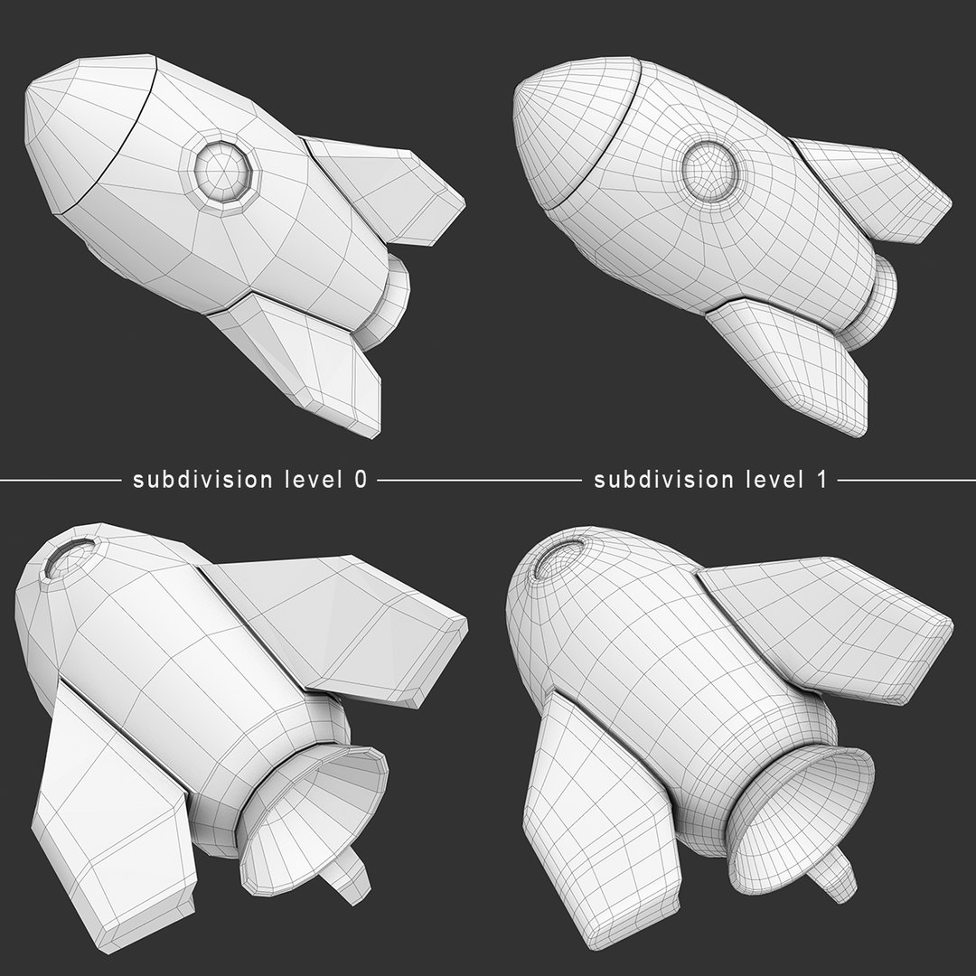 3ds Old Cartoon Space Rocket