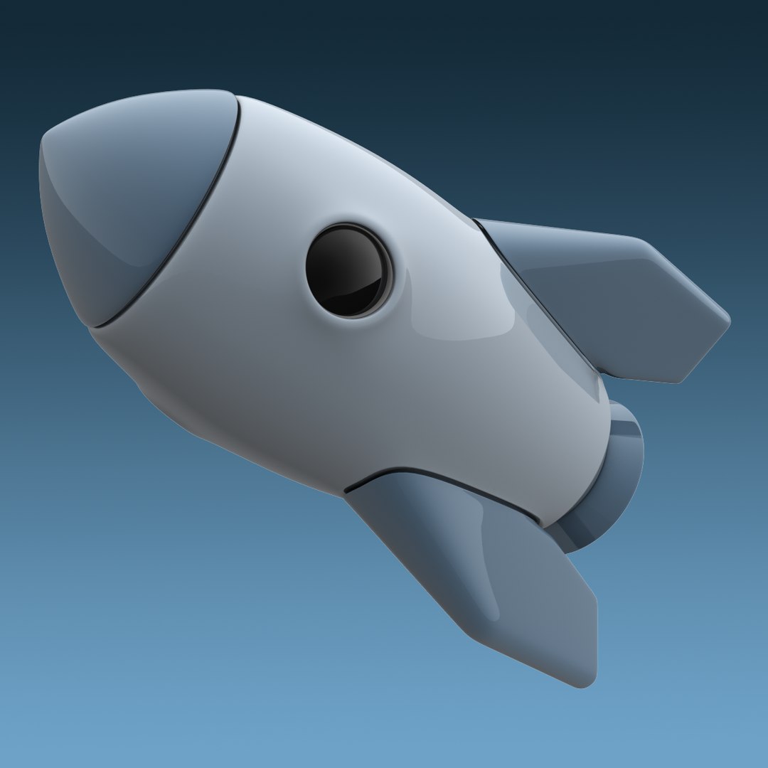 3ds Old Cartoon Space Rocket