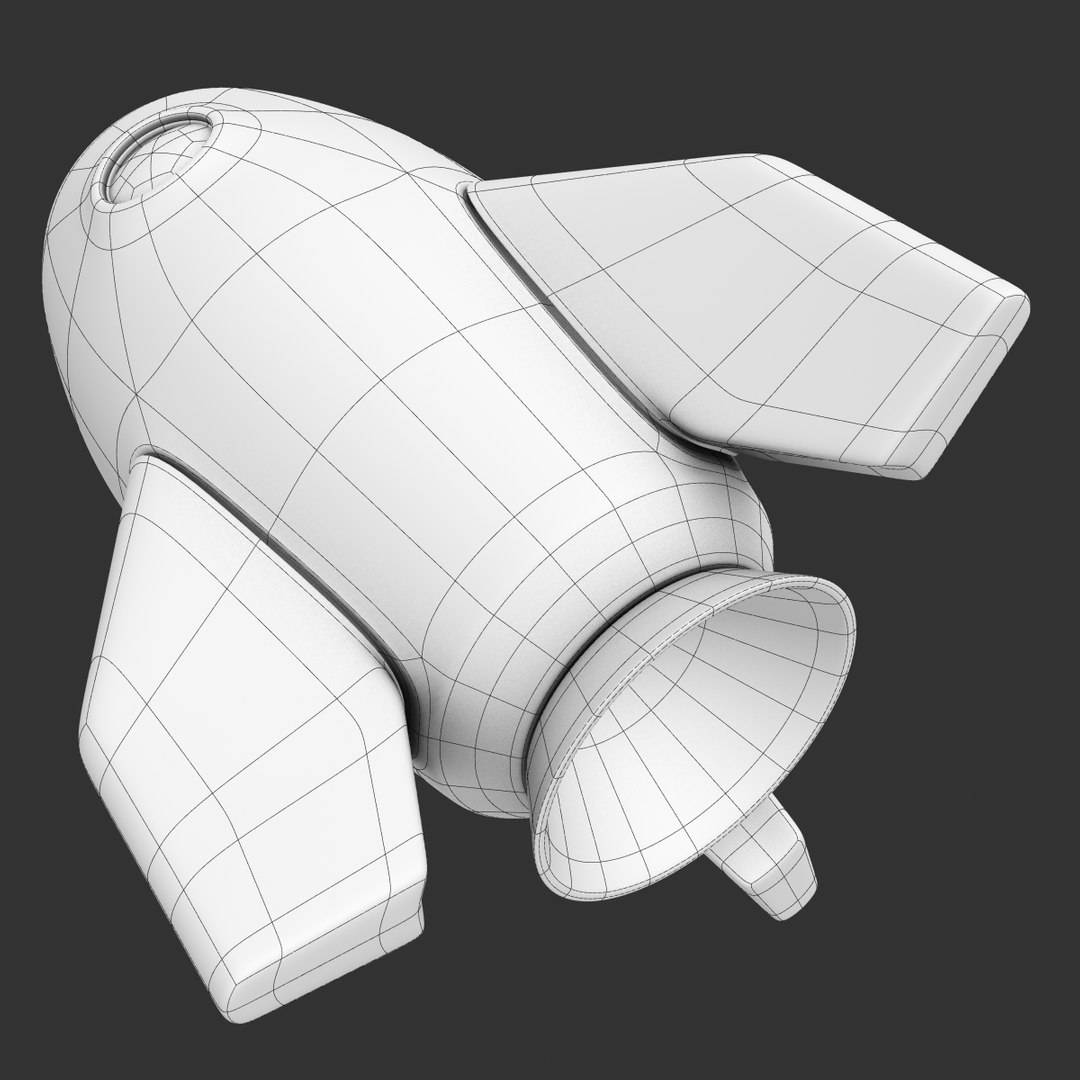 3ds Old Cartoon Space Rocket