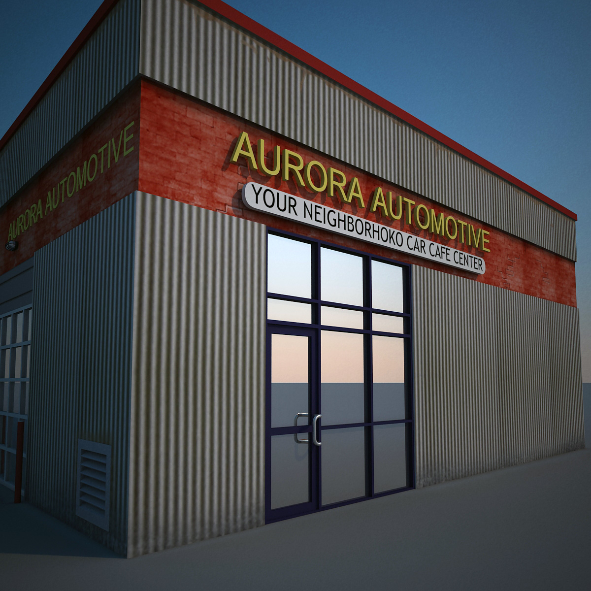 3dsmax car service building v2