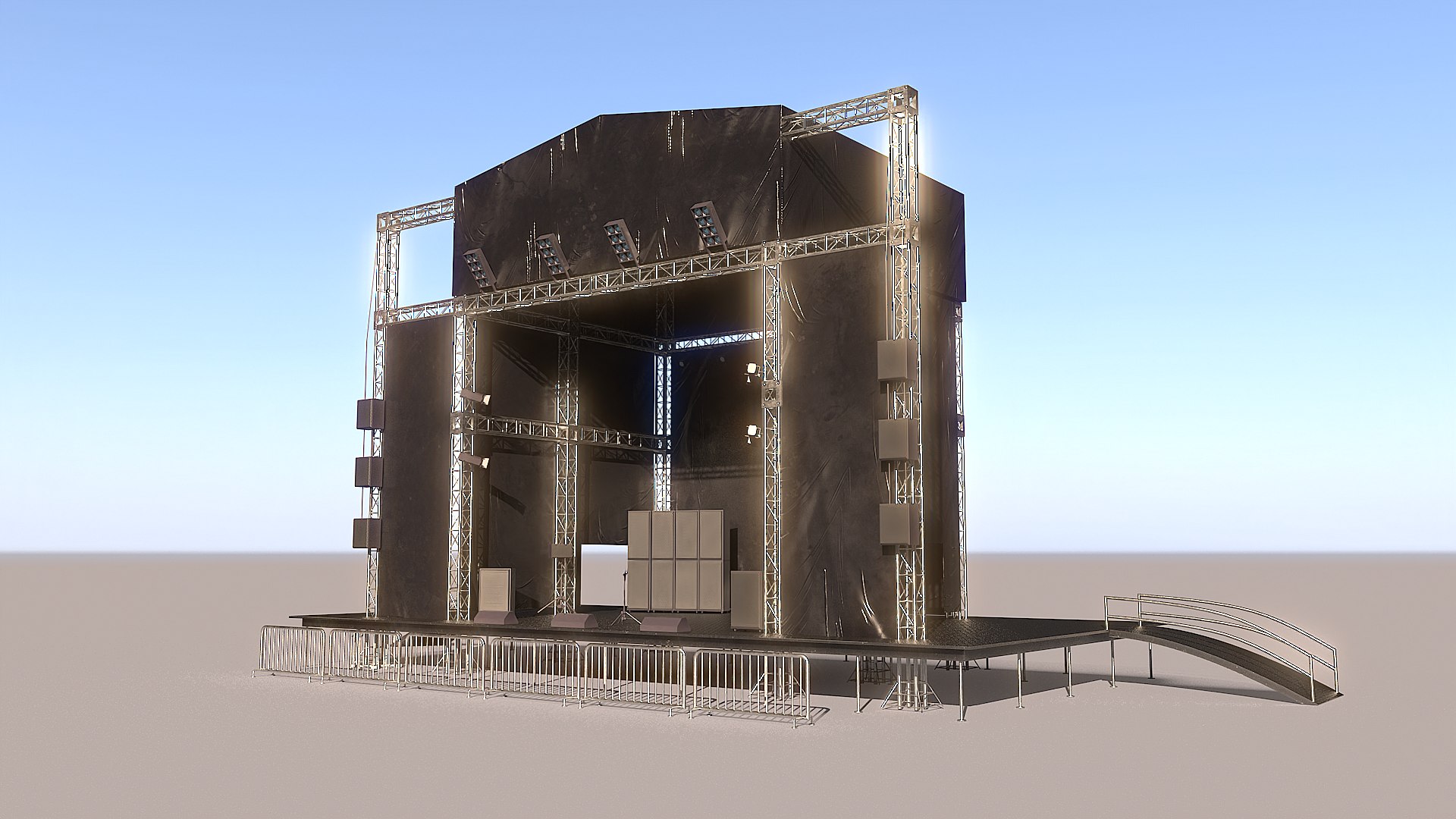 Outdoor Concert Stage 3D model - TurboSquid 2169855