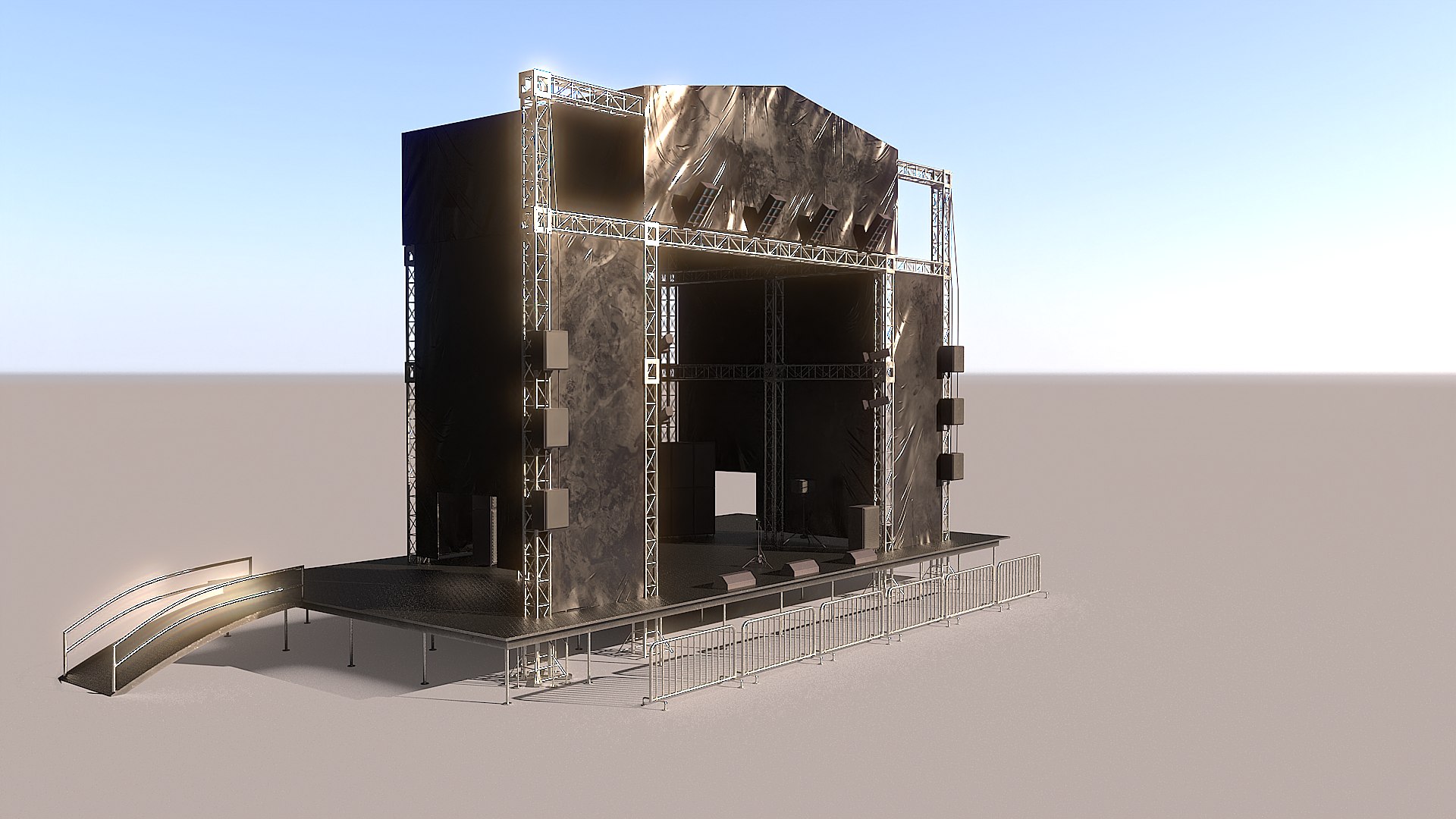 Outdoor Concert Stage 3D model - TurboSquid 2169855