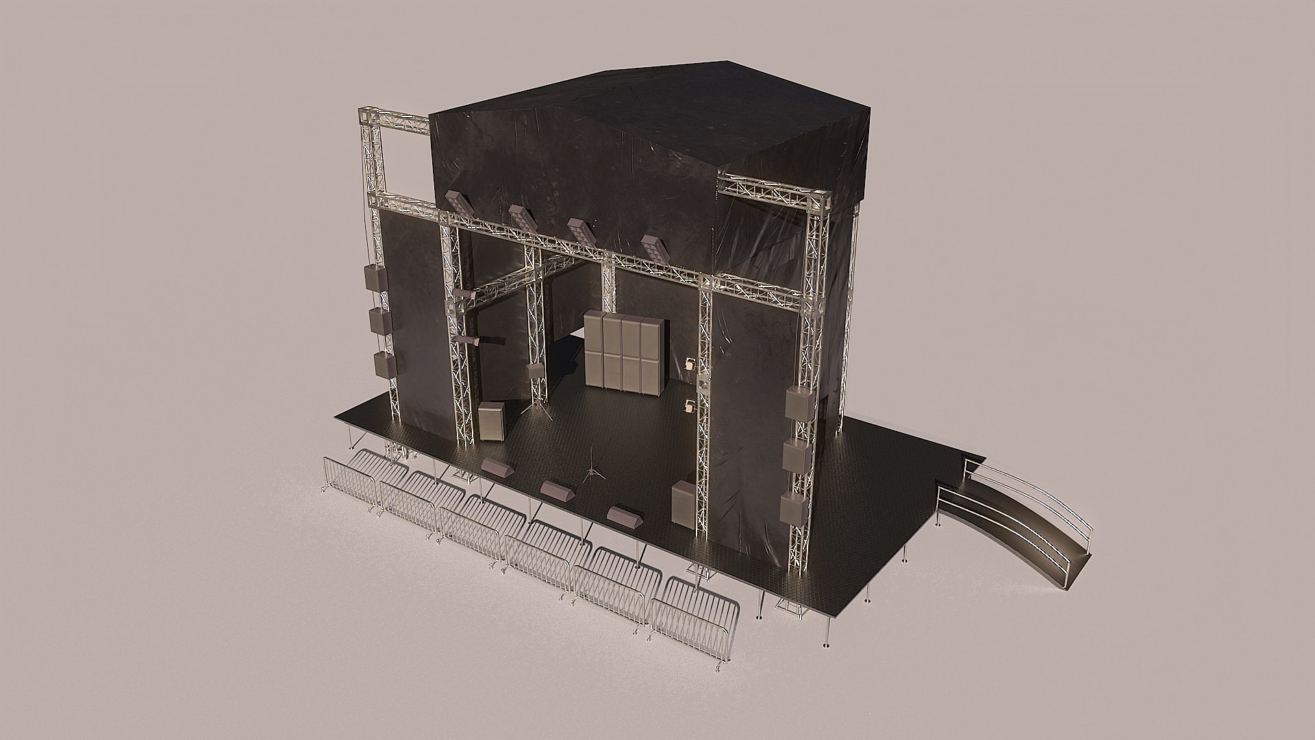 Outdoor Concert Stage 3D Model - TurboSquid 2169855