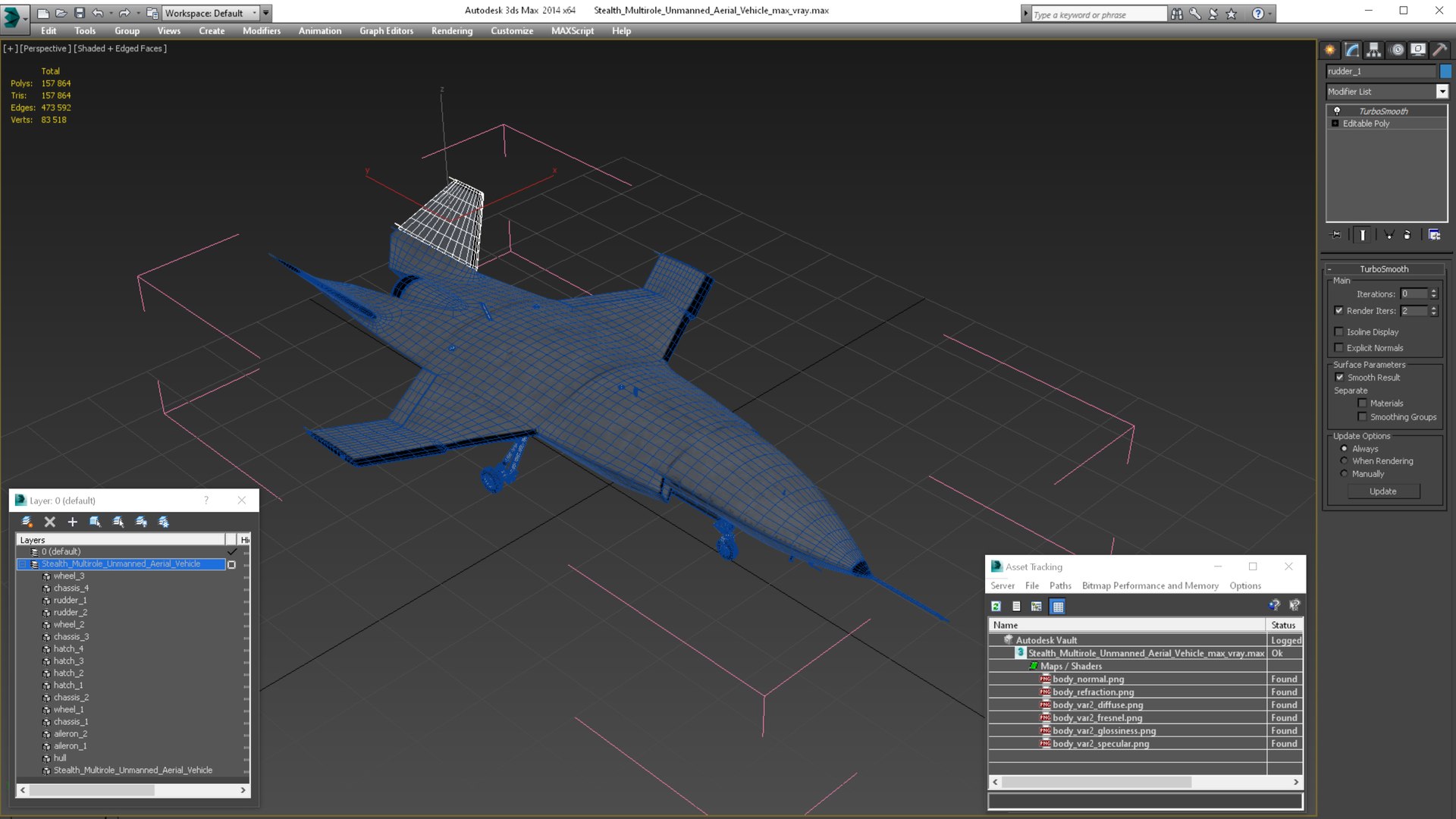 Stealth Multirole Unmanned Aerial Vehicle 3D model - TurboSquid 1956051