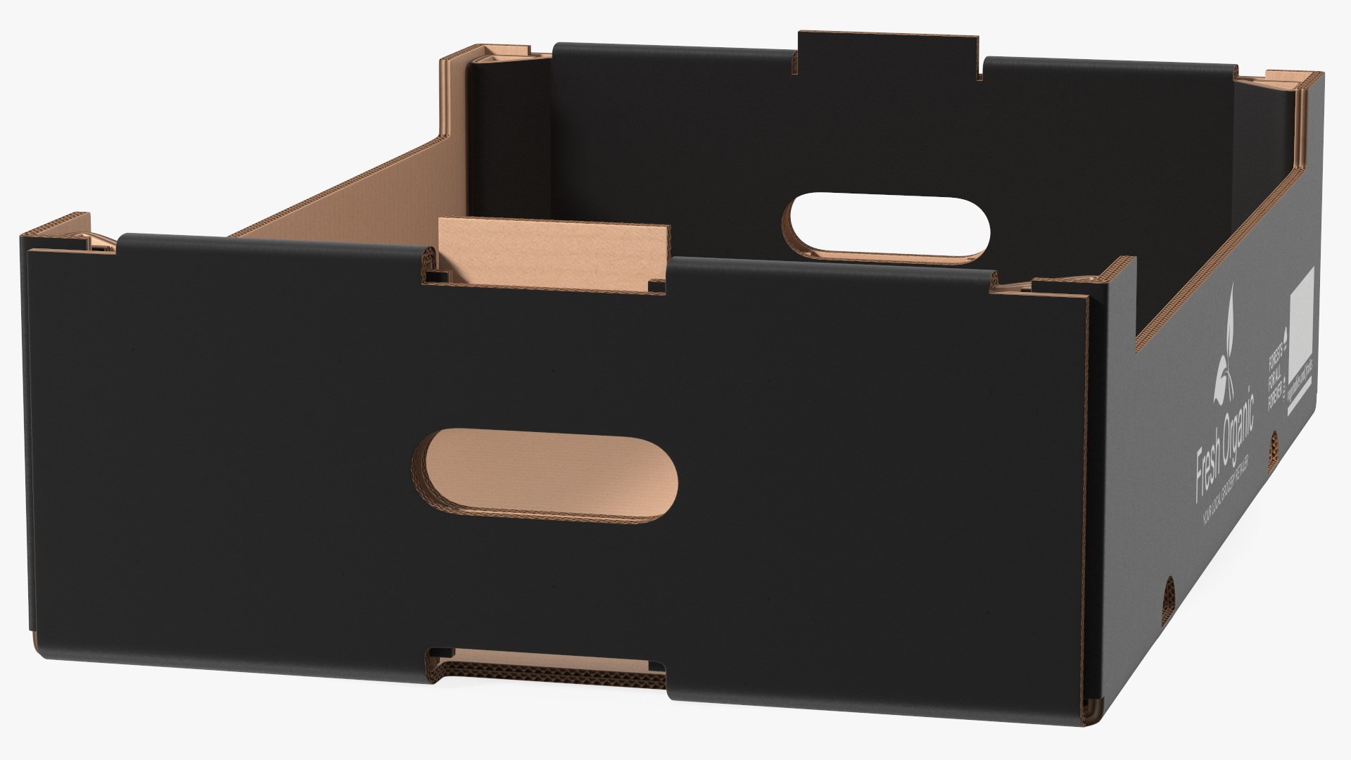 3D Stackable Corrugated Fruit and Vegetable Tray Black model ...