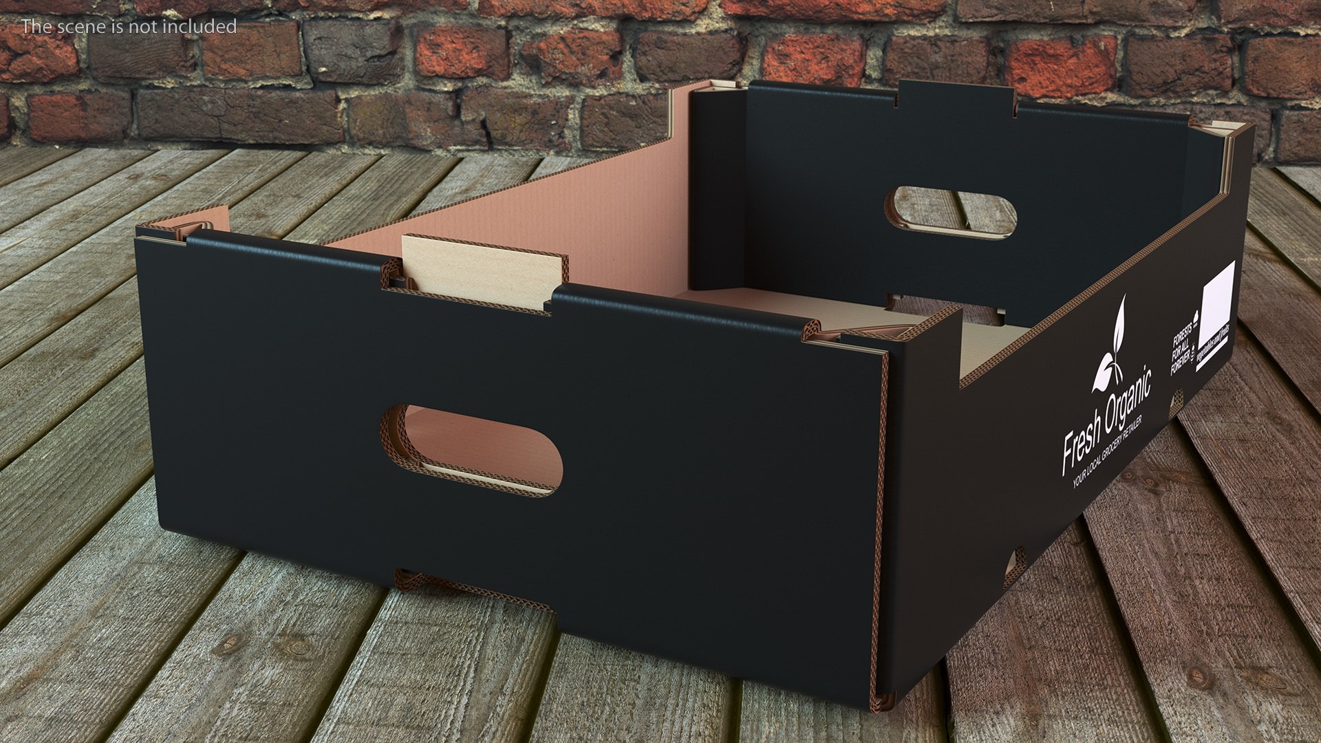 3D Stackable Corrugated Fruit and Vegetable Tray Black model ...