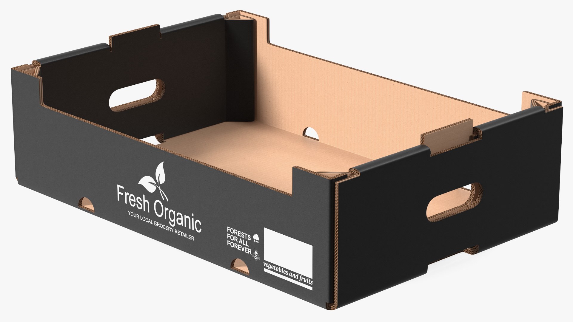 3D Stackable Corrugated Fruit and Vegetable Tray Black model ...