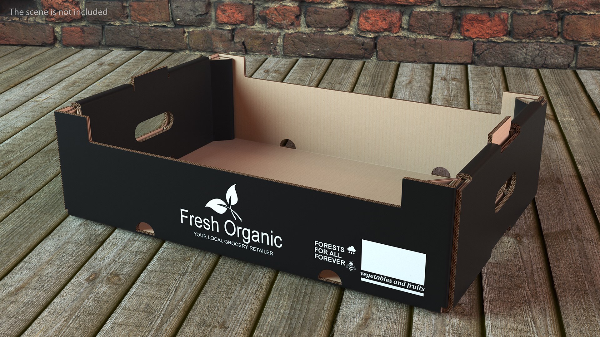 3D Stackable Corrugated Fruit And Vegetable Tray Black Model ...