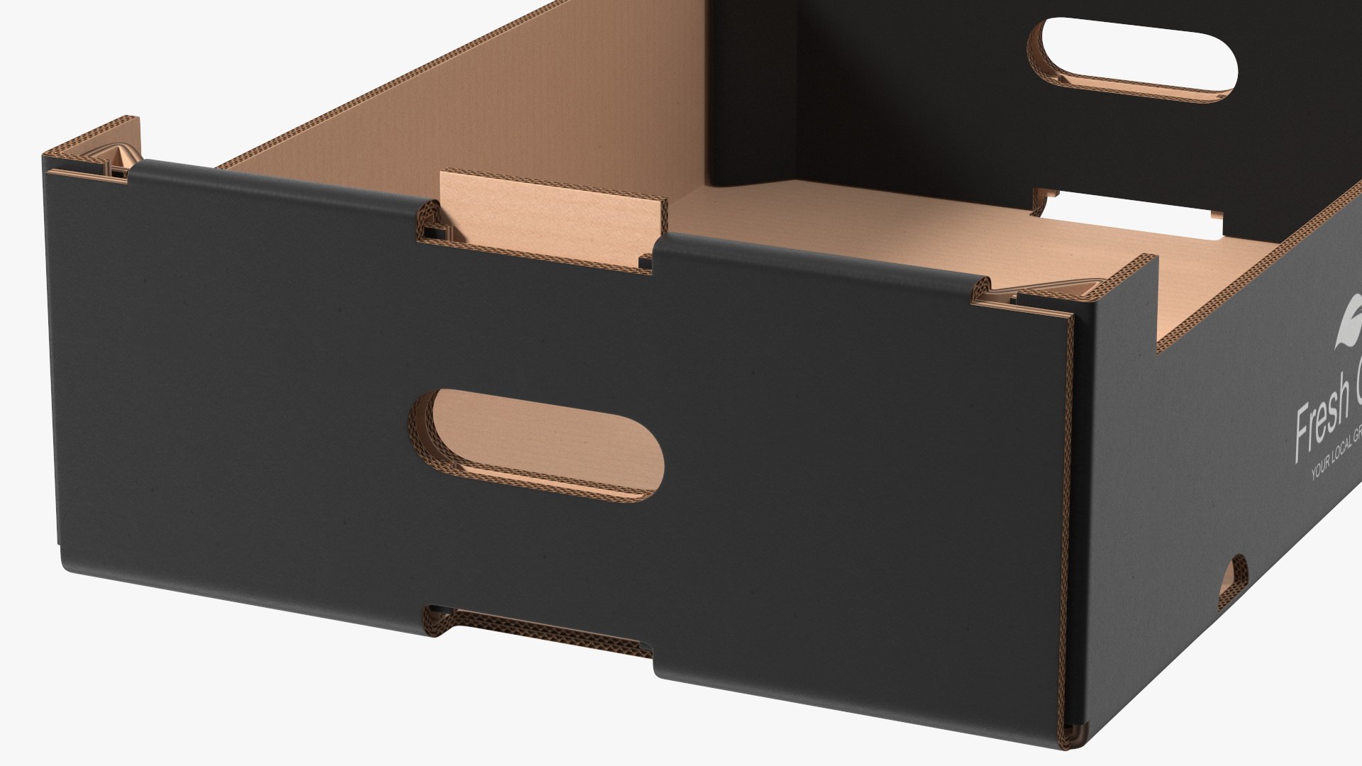 3D Stackable Corrugated Fruit and Vegetable Tray Black model ...