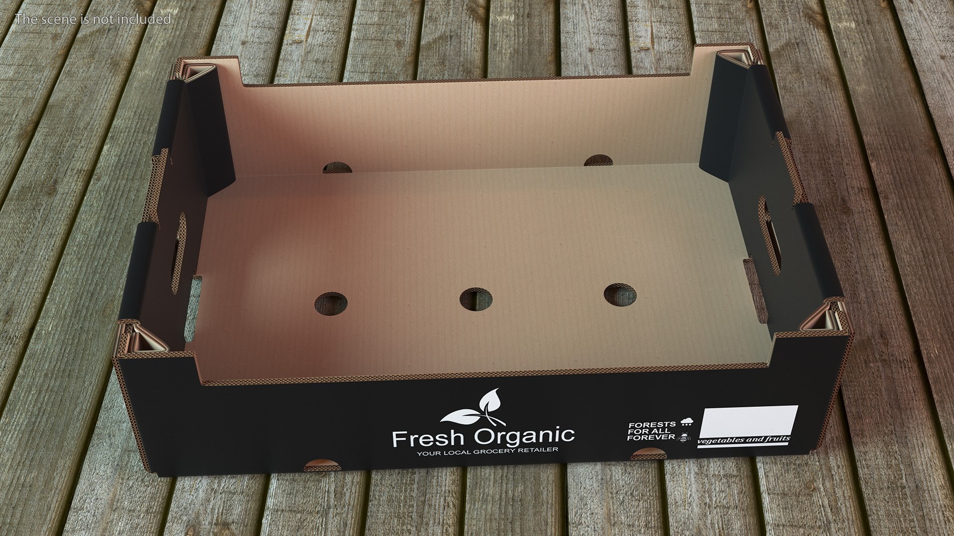 3D Stackable Corrugated Fruit and Vegetable Tray Black model ...