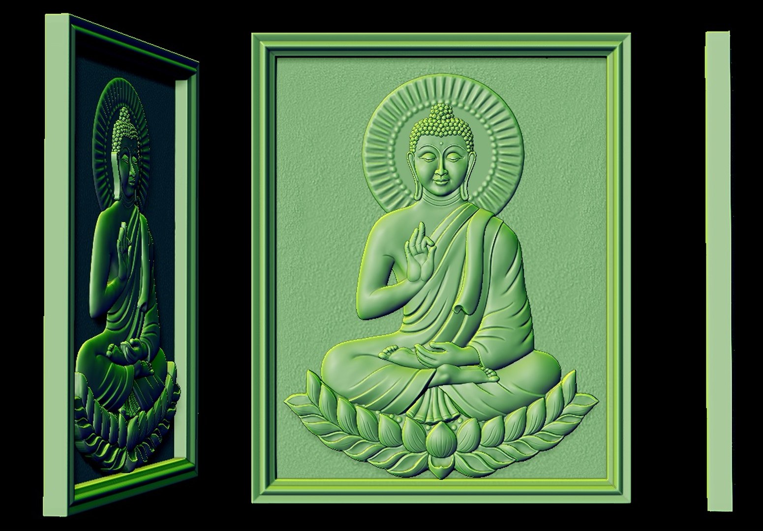 Buddha Wall Decoration Photo Frame 3D Model - TurboSquid 1949624