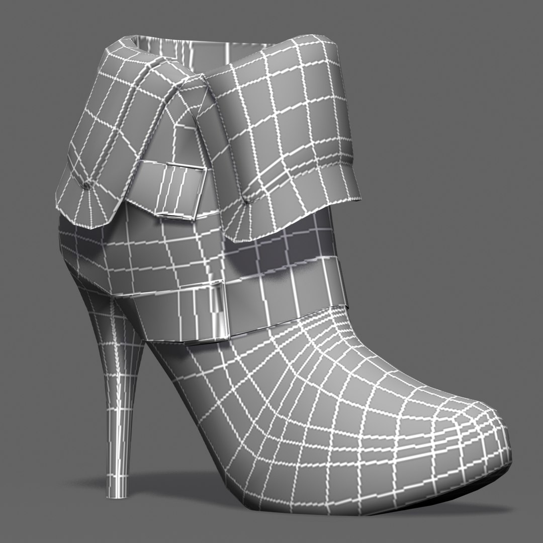 Female Heel Boots 3d Model