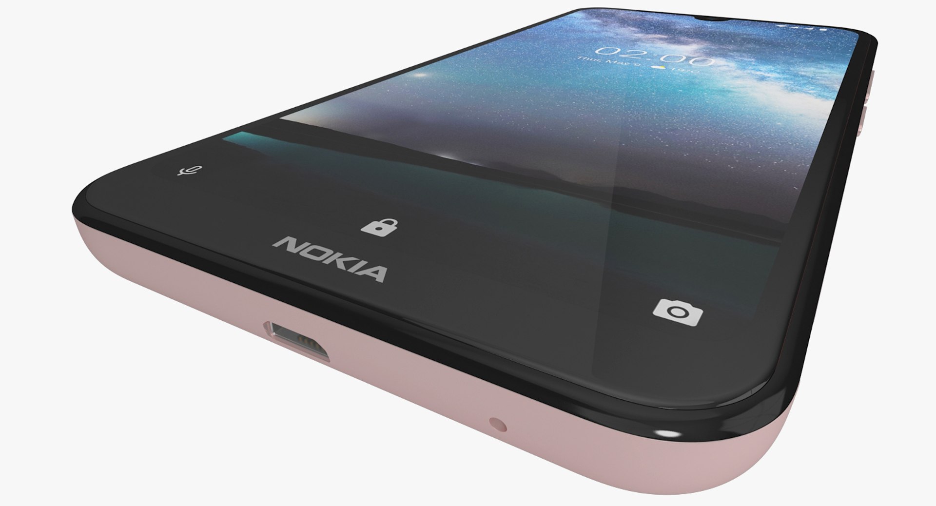 Realistic Nokia 2 Pink 3D Model - TurboSquid 1418476