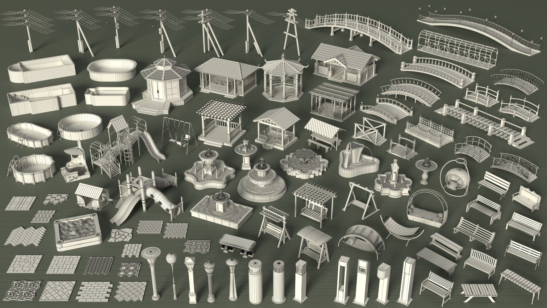 Environment Props - Collection 2 - 101 Pieces Model - TurboSquid 2080009