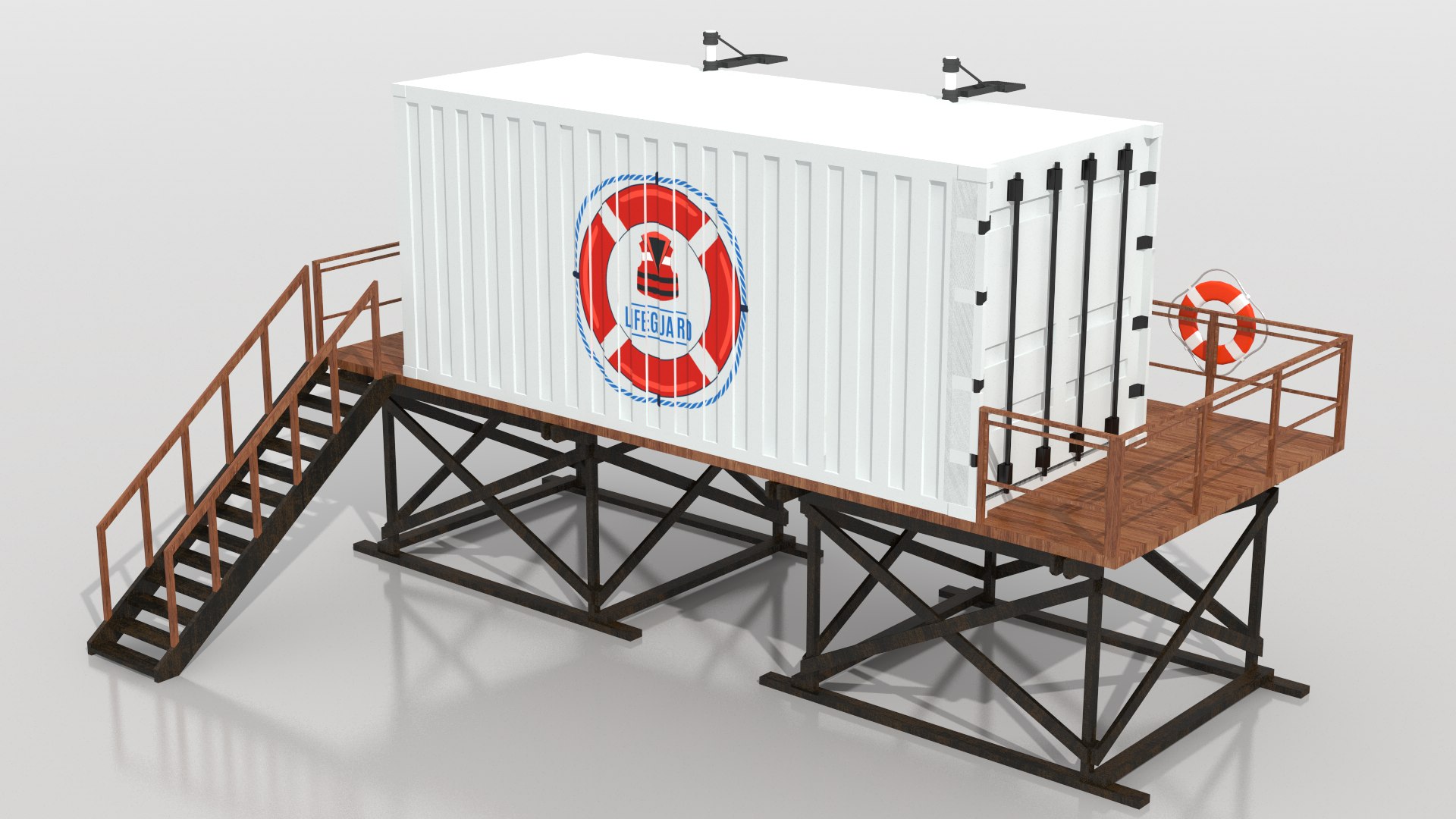 3D Model Container Beach Lifeguard Stand - TurboSquid 1768331