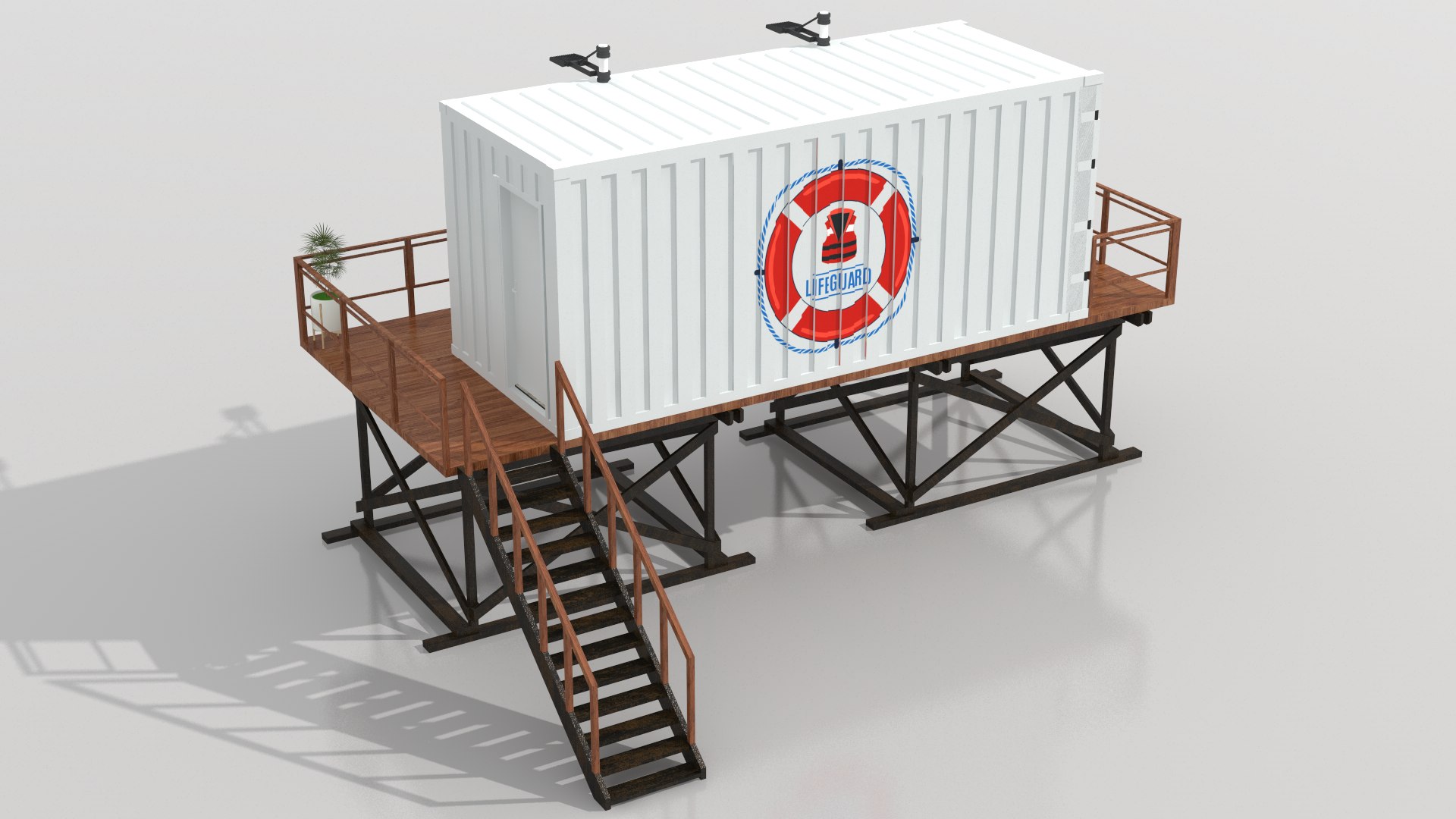3D Model Container Beach Lifeguard Stand - TurboSquid 1768331