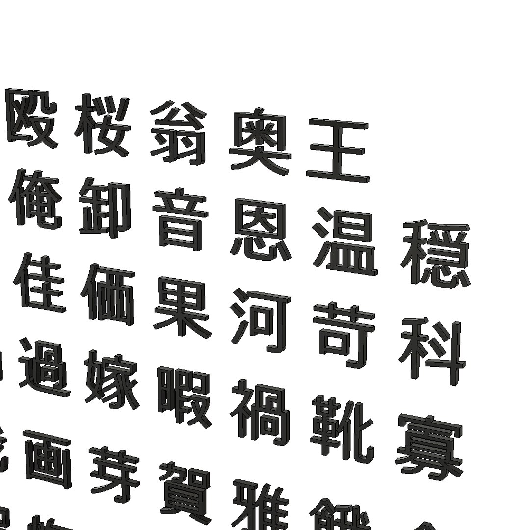 3D Model Chinese Meiryo Font Set2 - TurboSquid 1155331