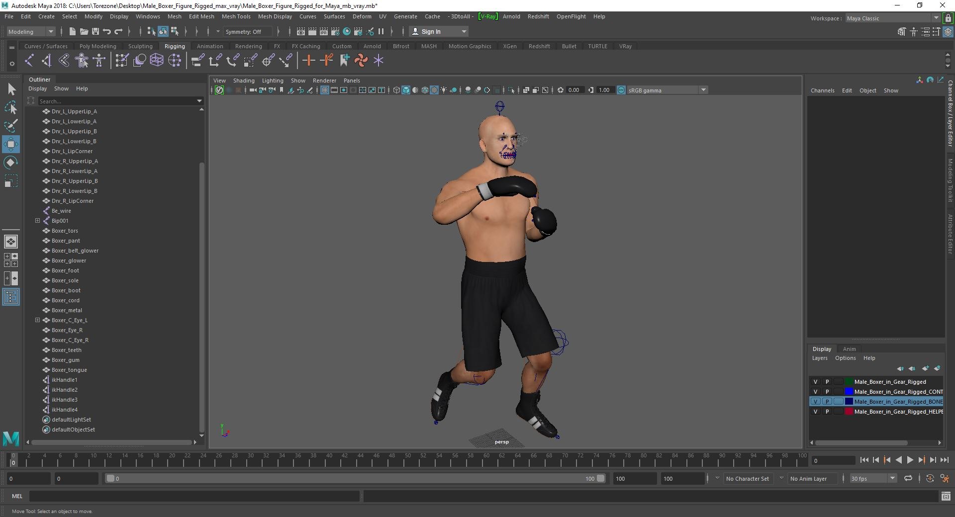 3D Male Boxer Figure Rigged For Maya - TurboSquid 2416945