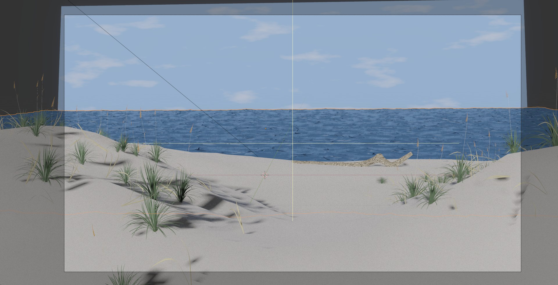 3D Model Beach Scene Sand - TurboSquid 1648380