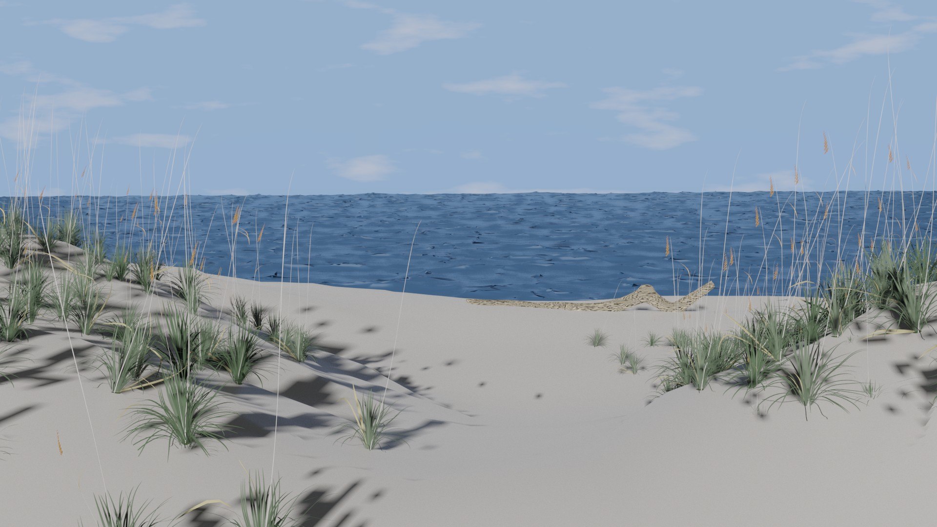 3D Model Beach Scene Sand - TurboSquid 1648380