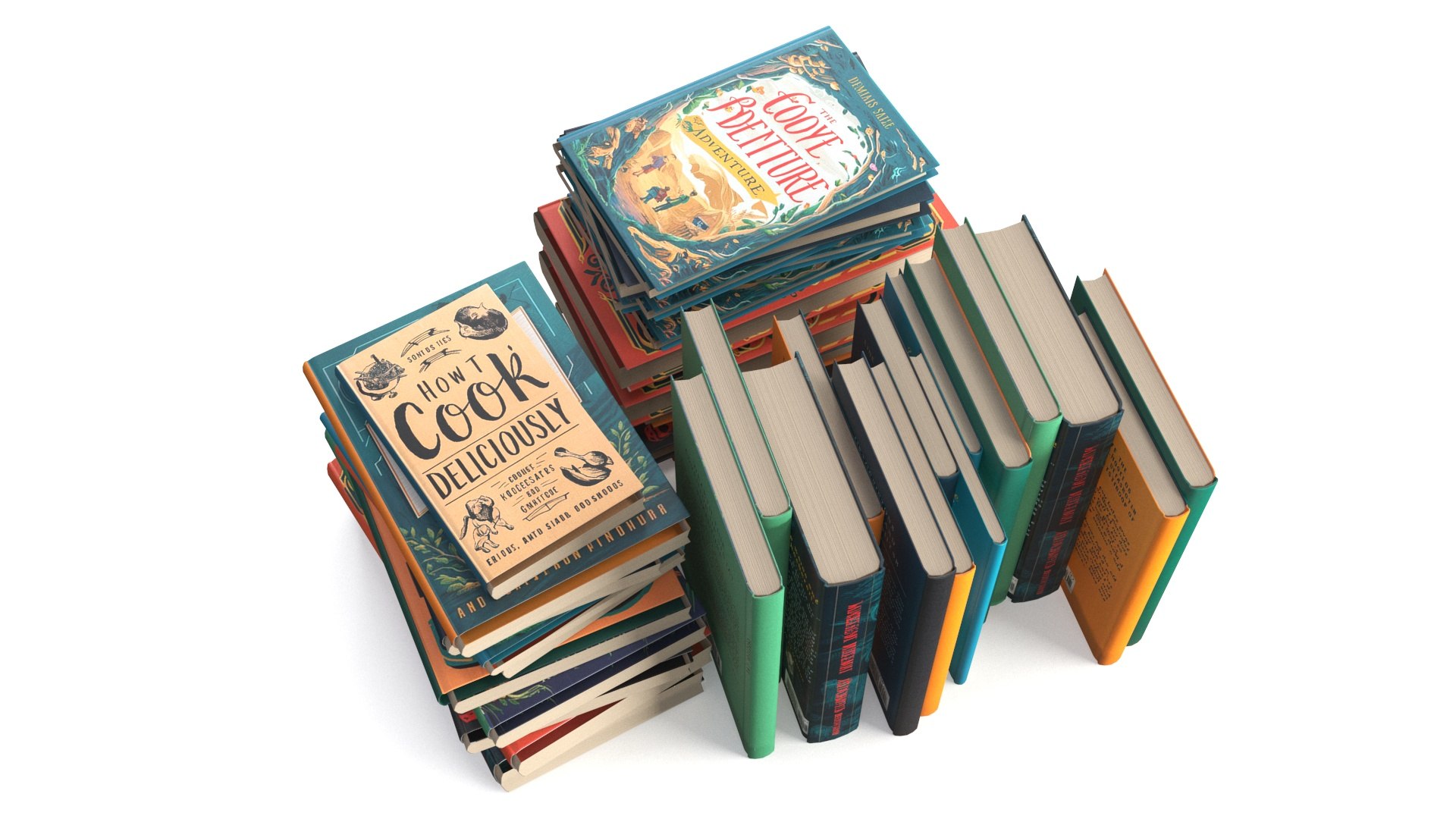 Books Stack 3D Model - TurboSquid 2284507