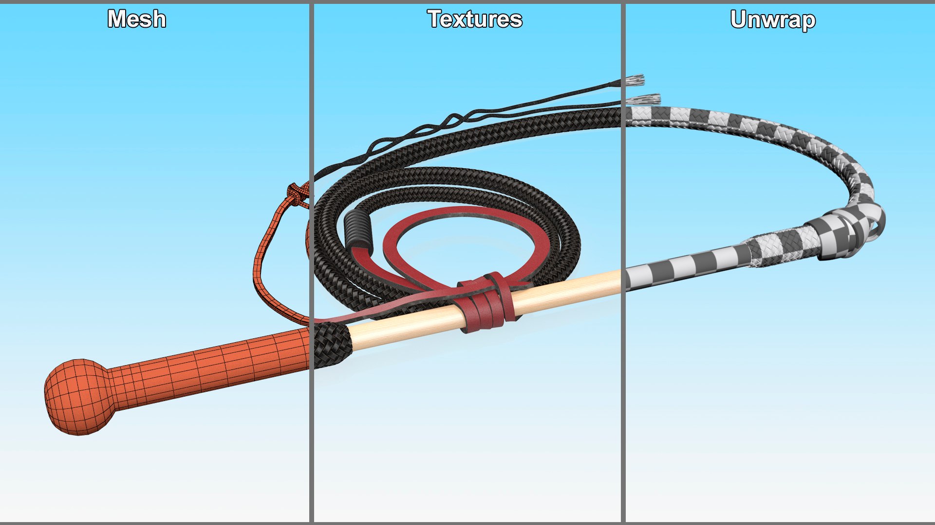 3D Leather Bullwhip Coiled Black Rigged Model - TurboSquid 2211504