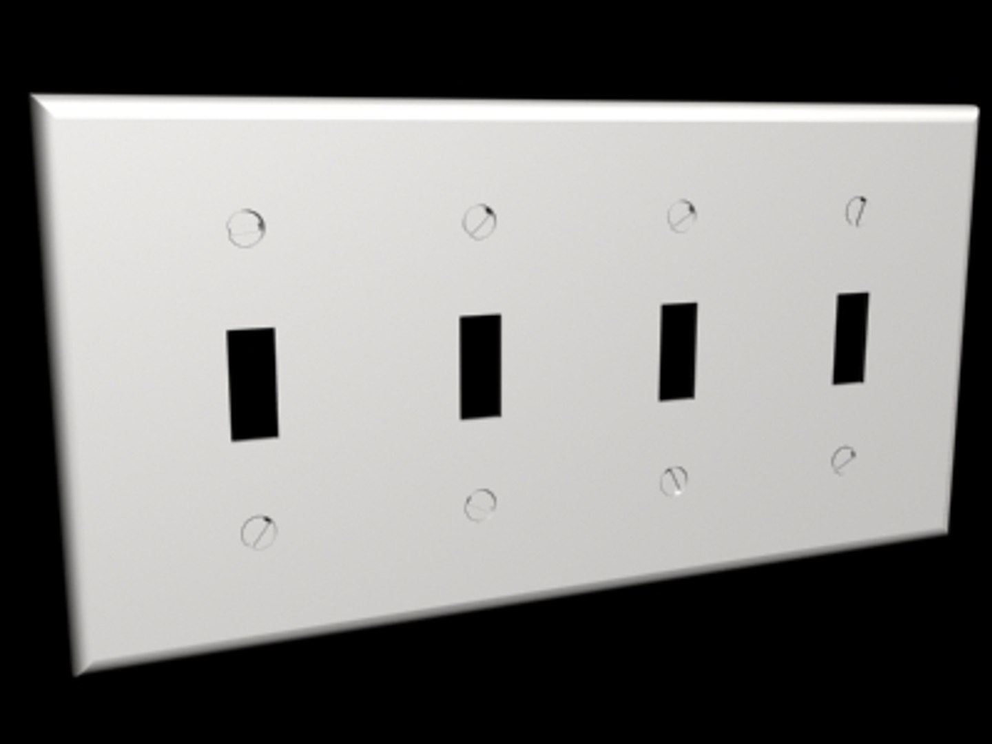 Gang Switch Plate 6 3d Model