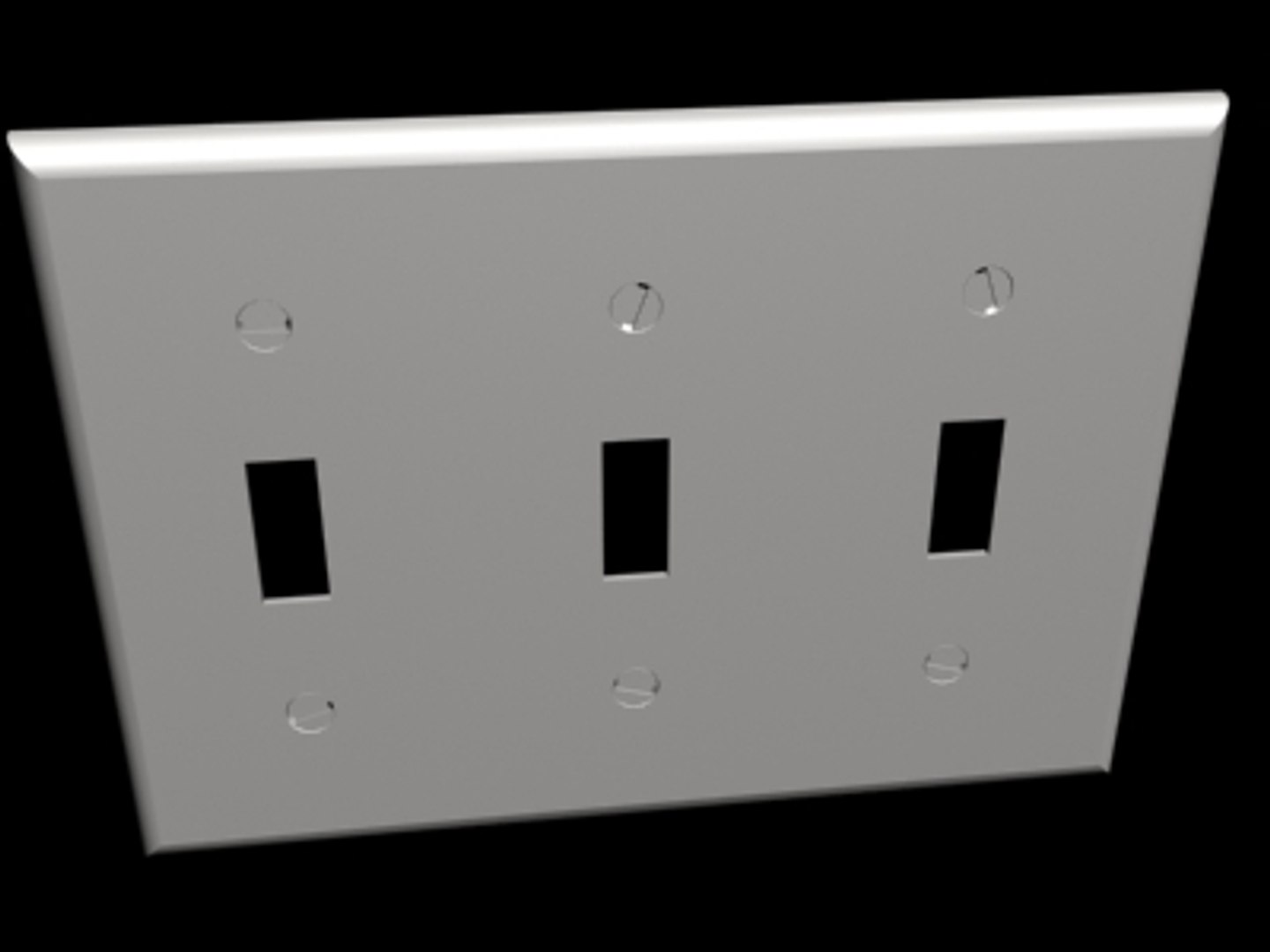 Gang Switch Plate 6 3d Model