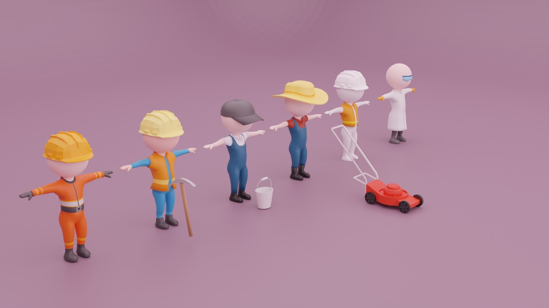 3D Low Poly Charecter Pack Model - TurboSquid 1994745