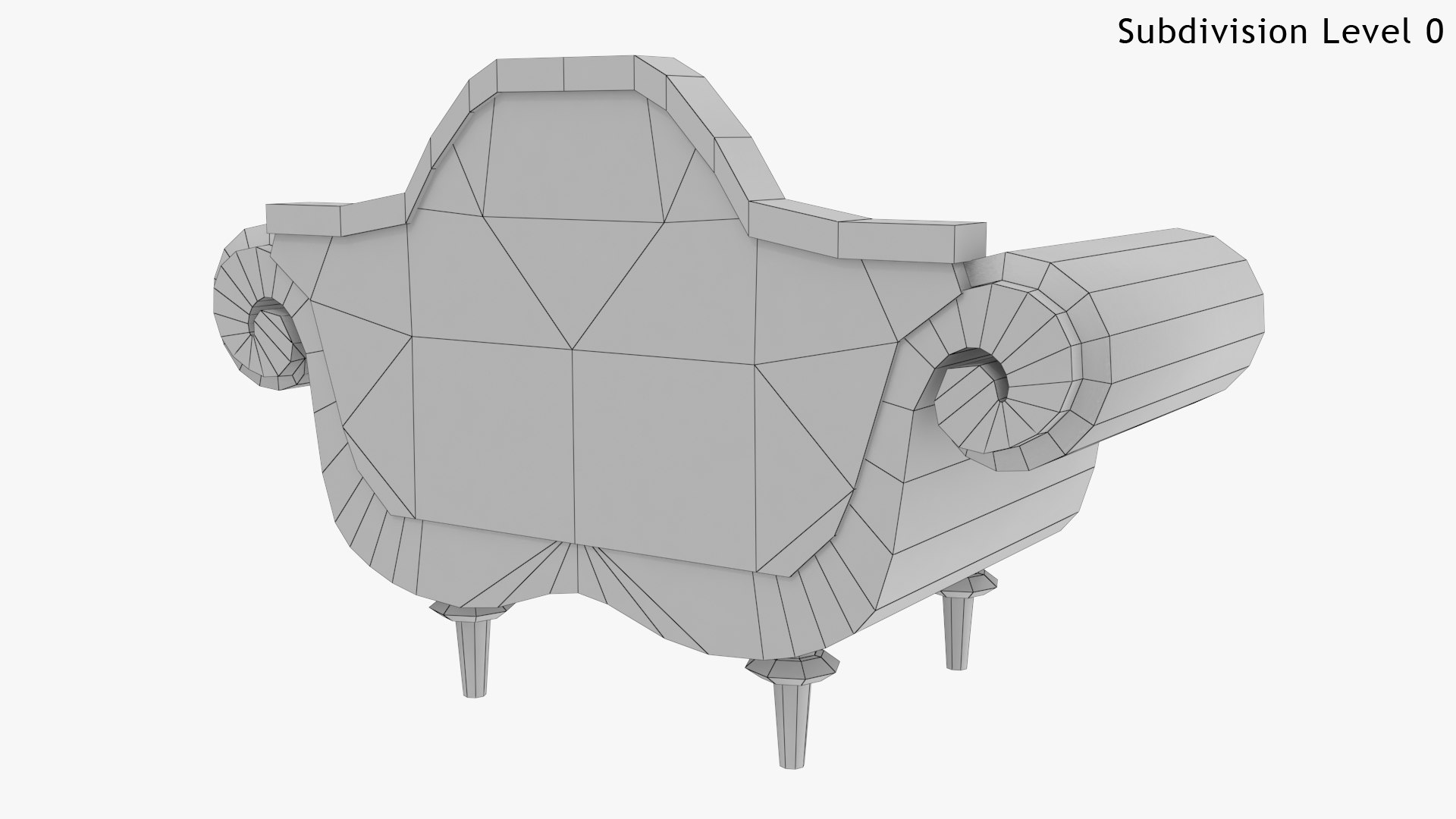3D Model Cartoon Lowpoly Armchair - TurboSquid 2336121