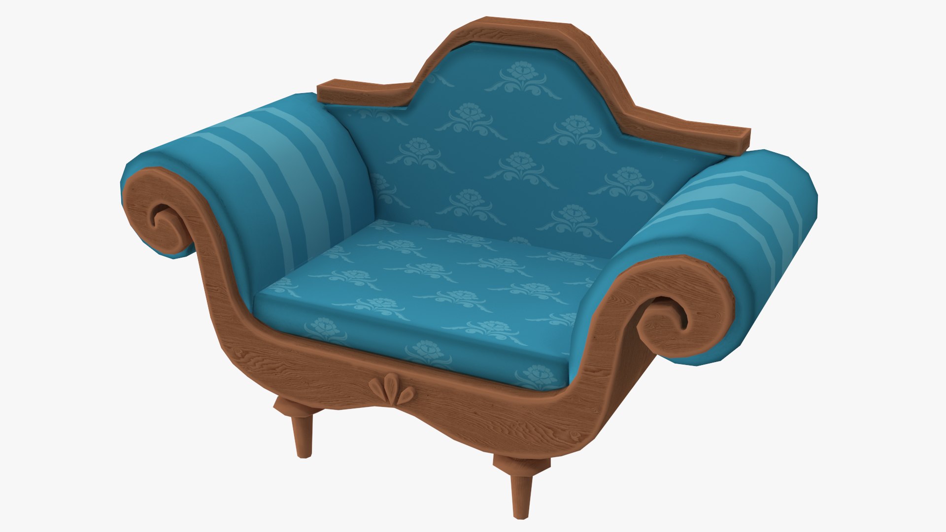 3D Model Cartoon Lowpoly Armchair - TurboSquid 2336121
