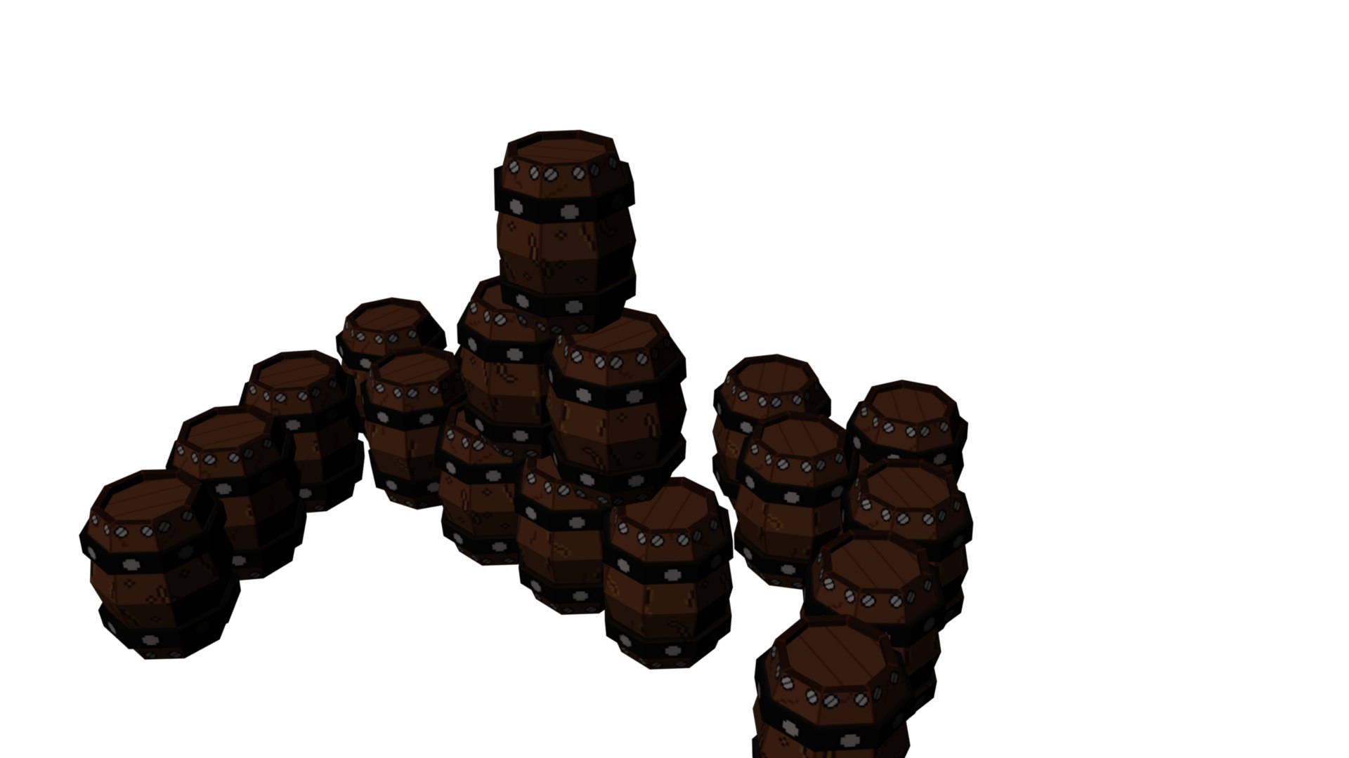 3d obj barrel pixel art