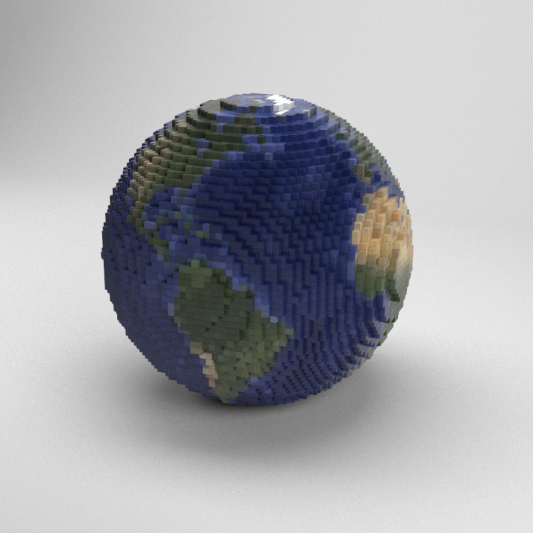 3D Voxel Planet Earth - TurboSquid 1288774