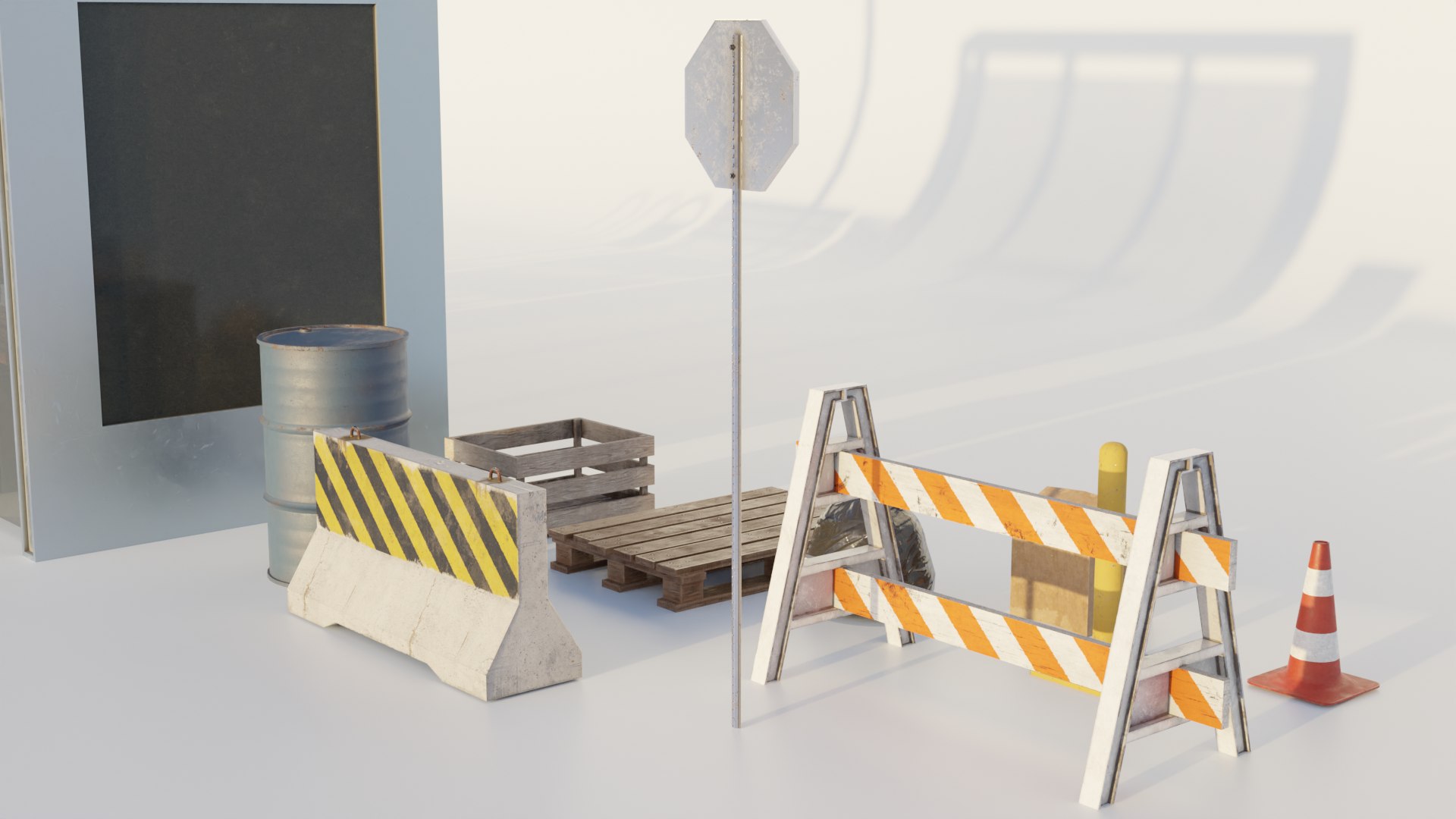3D Model Street Items PBR - TurboSquid 1952962