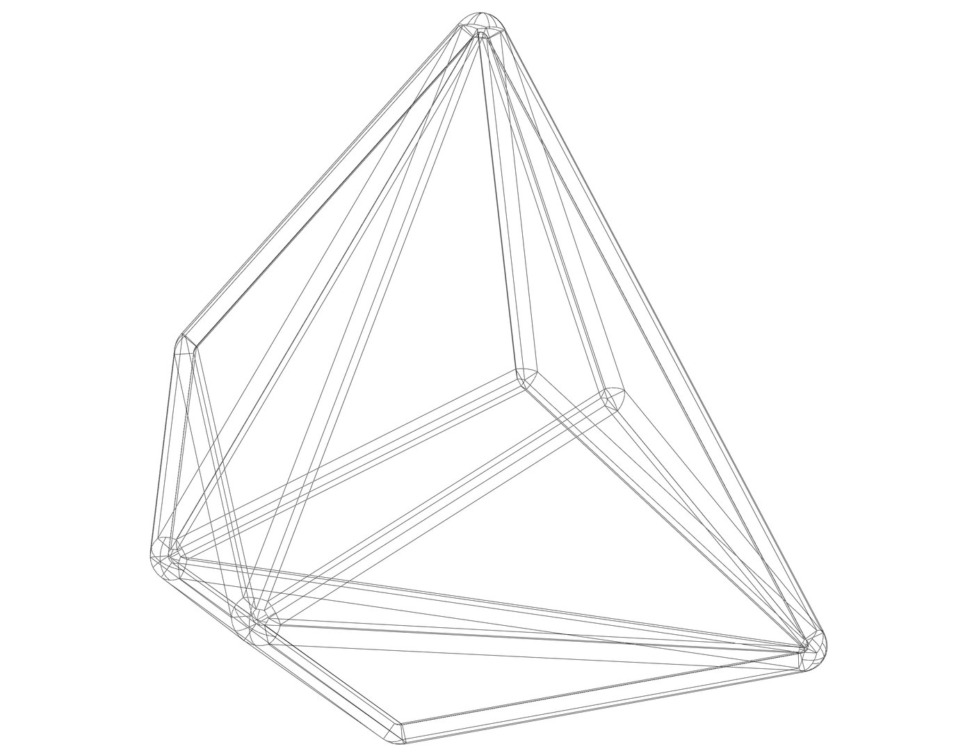 Wireframe Shape Triakis Tetrahedron 3D model - TurboSquid 2169463