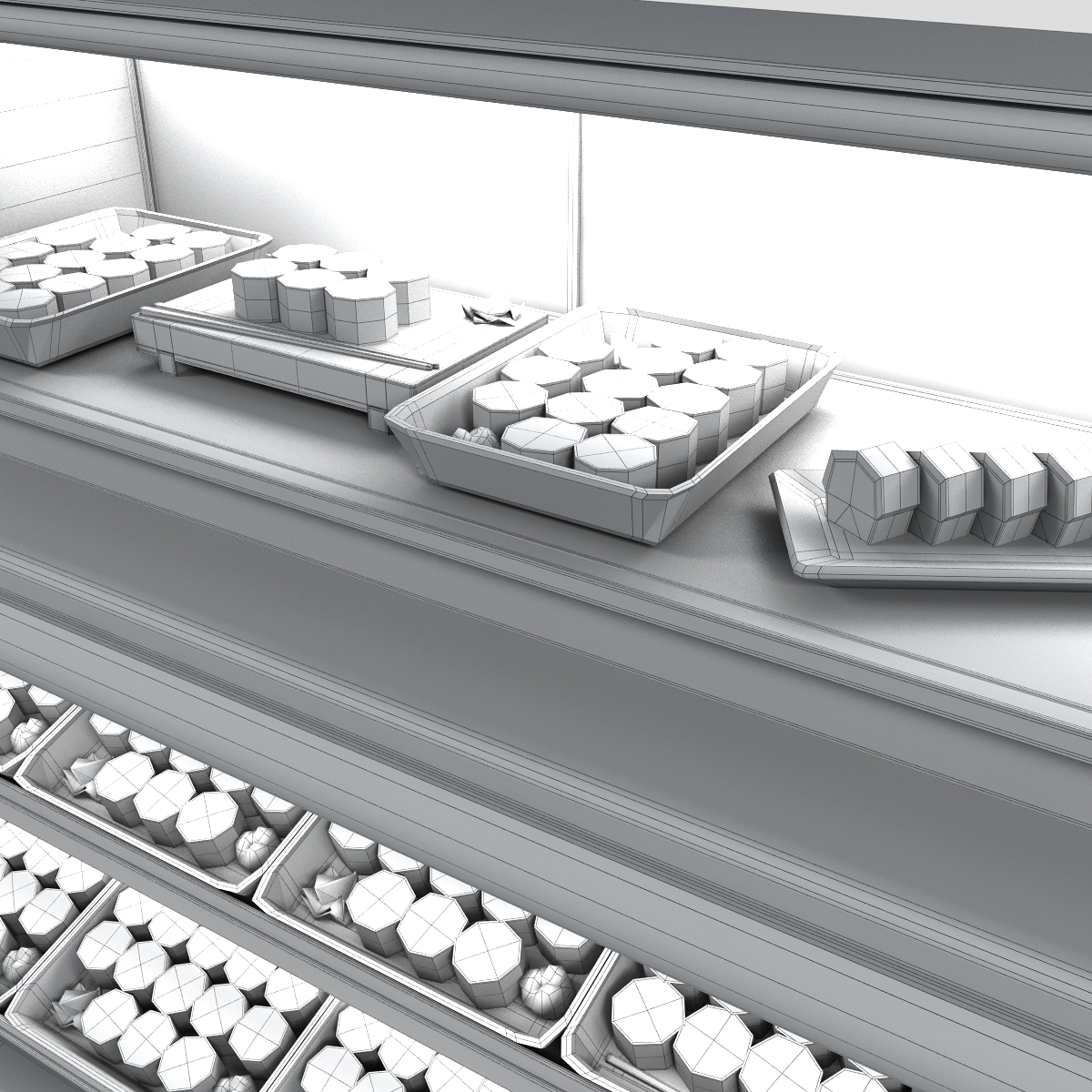 3d model of sushi case