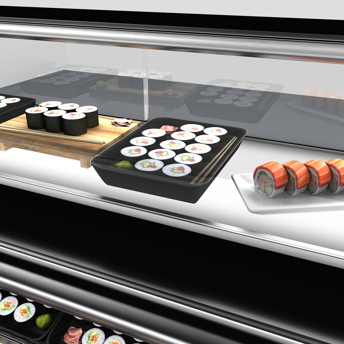 3d model of sushi case